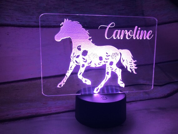 Floral Personalized Horse LED Light - Etsy