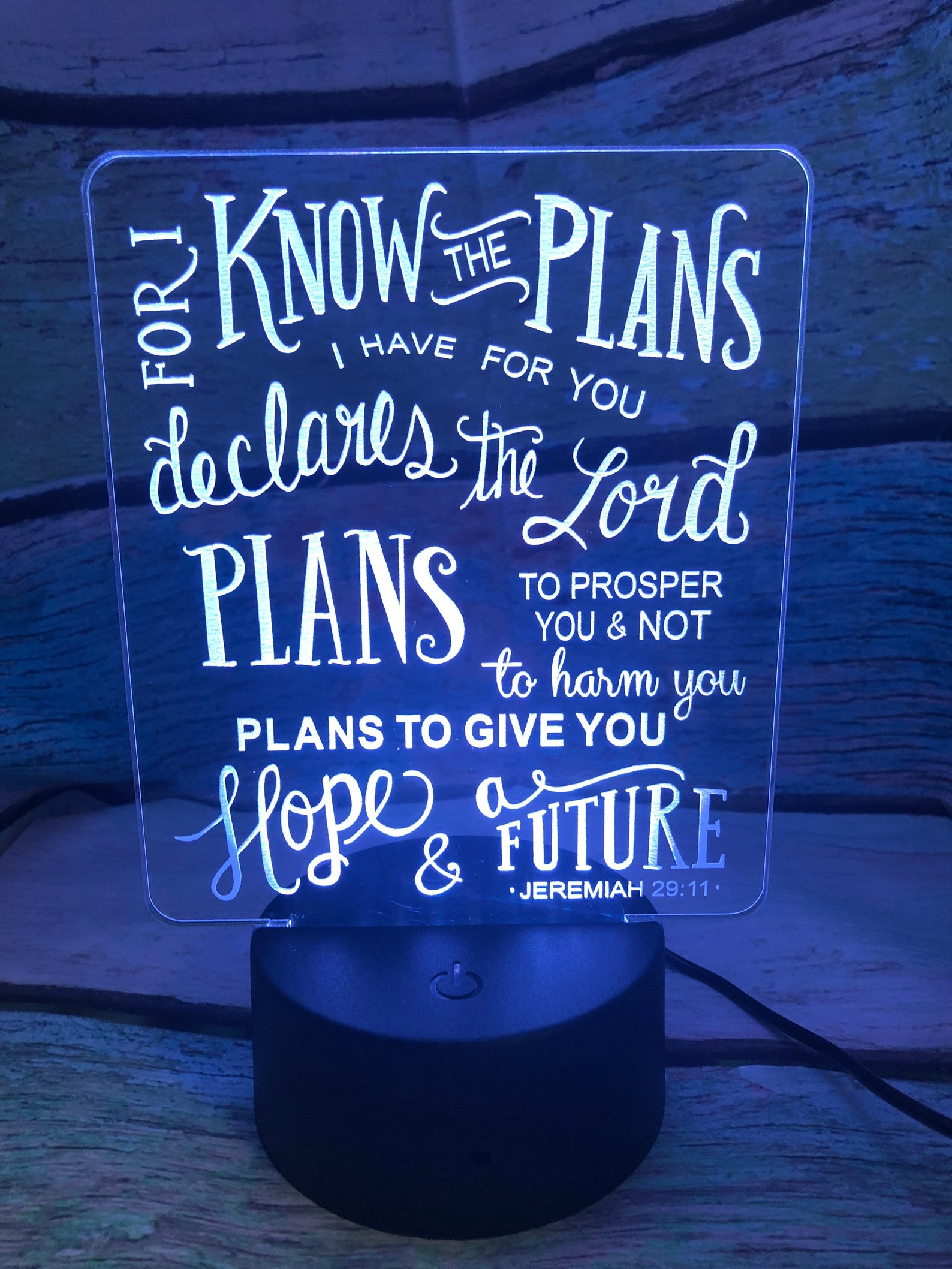 LED Bible Verse Jeremiah 29:11 - Etsy