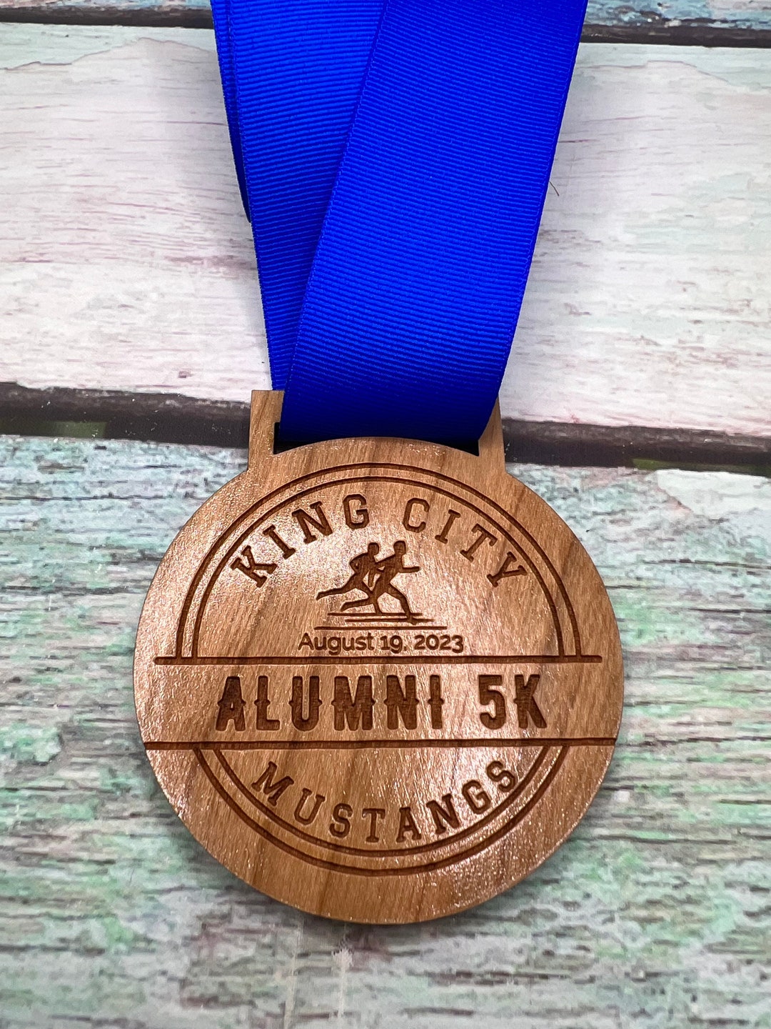 Custom Design . Wood Medals . Laser Engraved . Hand Finished . Running ...