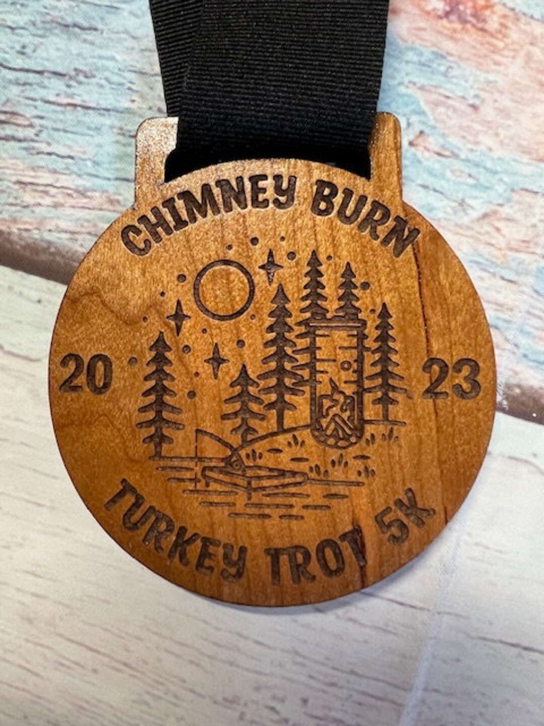 Custom Design . Wood Medal . 5K . Laser Engraved . Hand Finished ...