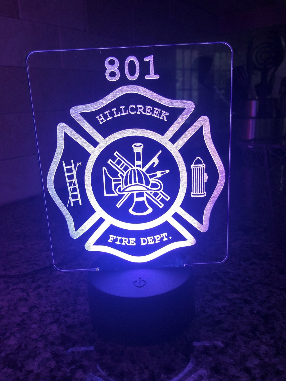 Custom Fire Department Logo LED Desktop Light - Etsy
