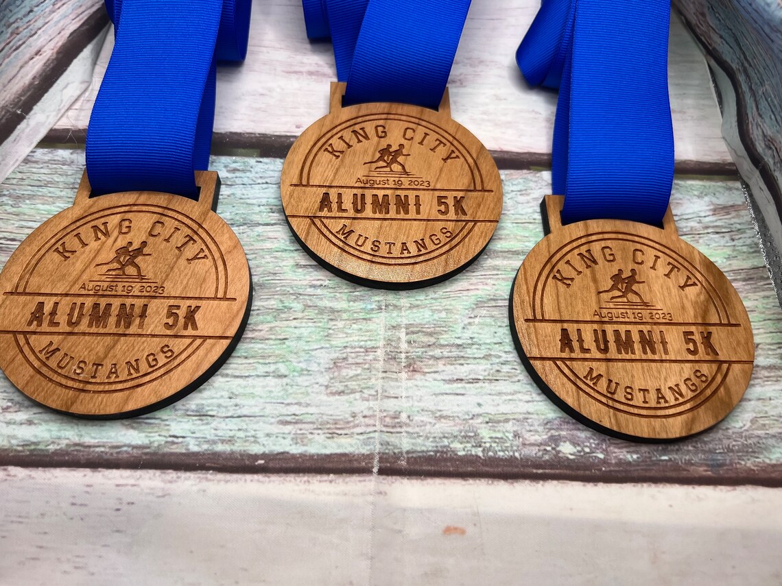 Custom Design . Wood Medals . Laser Engraved . Hand Finished . Running ...