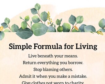 A Simple Formula for Living Print - Etsy