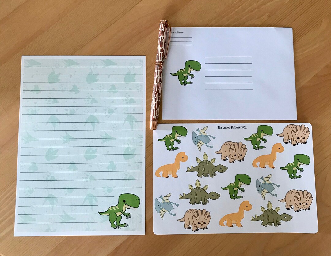 Tyrannosaurus T-rex Dinosaur - Unique Stationery Set - Printable Letter ...