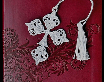 Violet Purple Heart Cross FSL Bookmark. Gift for Pastor, Minister ...