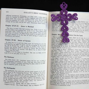 Violet Purple Heart Cross FSL Bookmark. Gift for Pastor, Minister ...