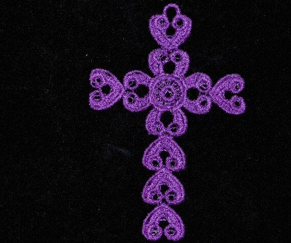 Violet Purple Heart Cross FSL Bookmark. Gift for pastor | Etsy