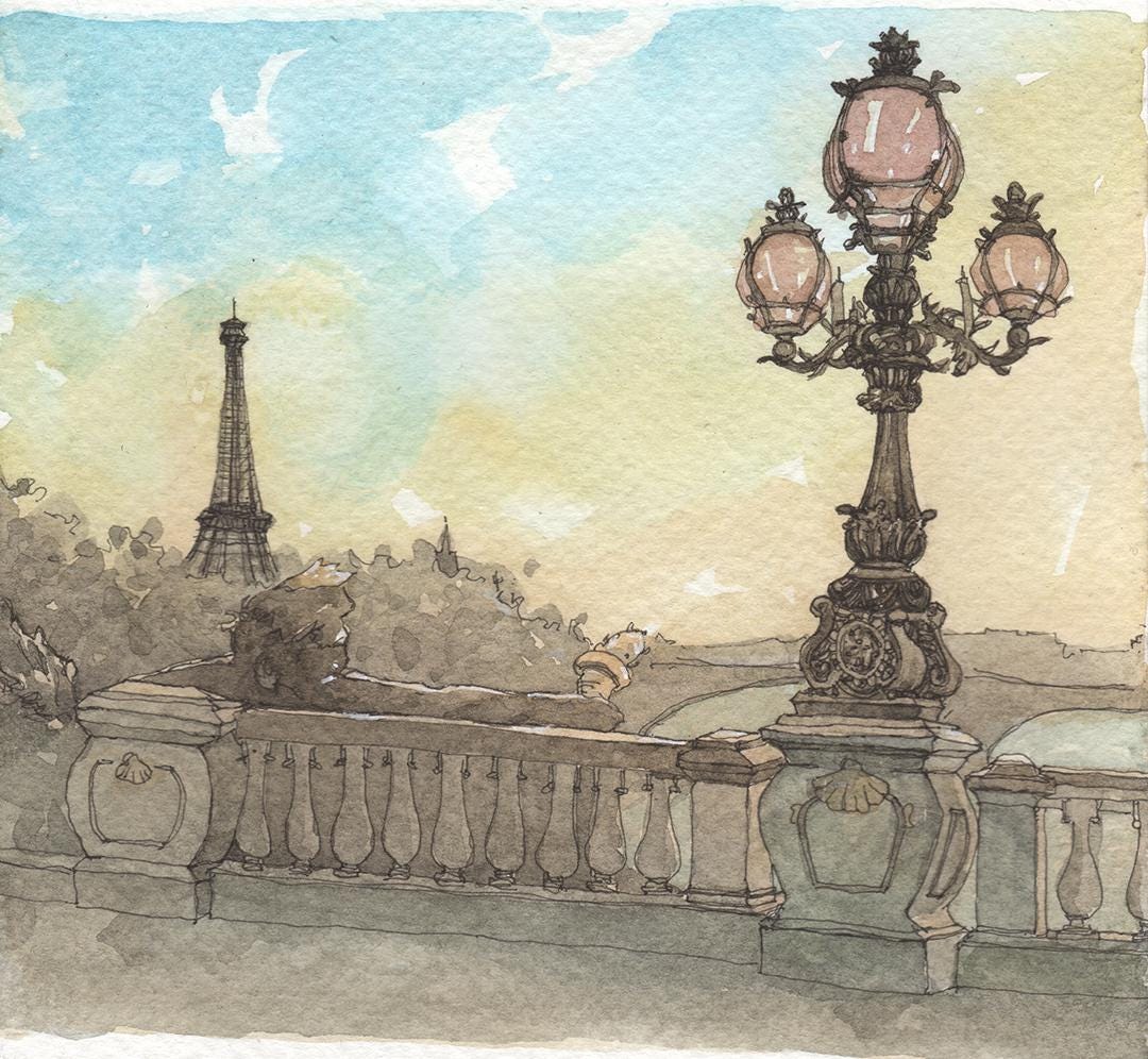 Eiffel Tower Canvas Print, Paris Lamp Post Cityscape, Archival Inks - Etsy