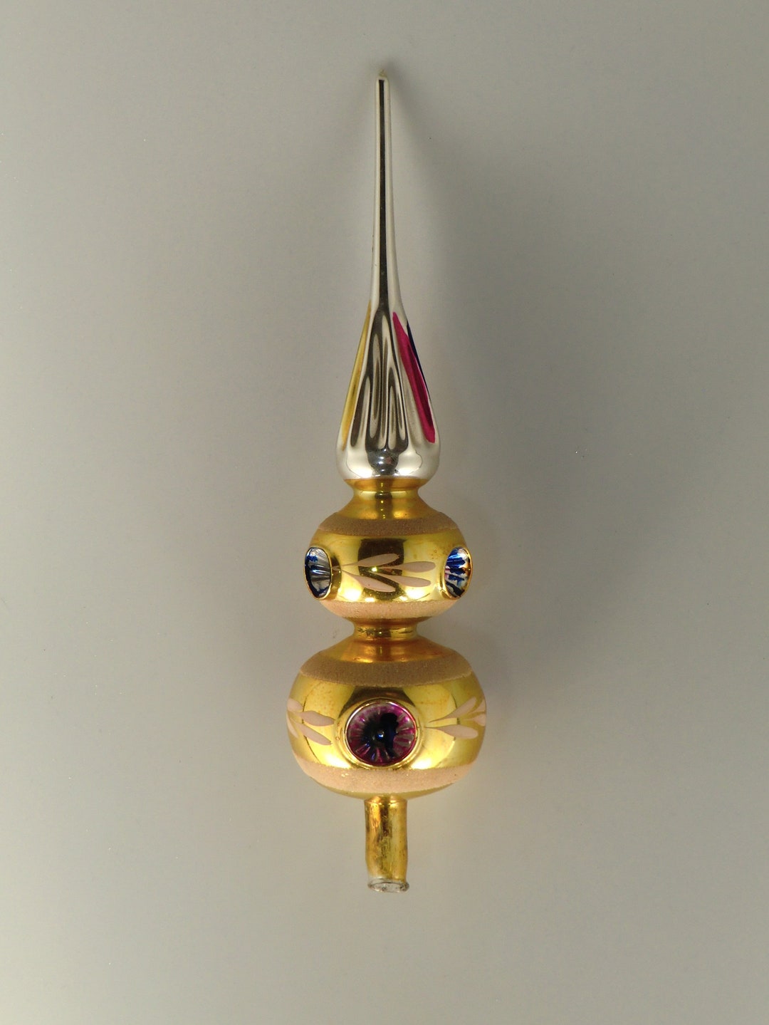 Vintage Bohemian Czech Glass Top Topper Christmas Tree With Reflectors ...