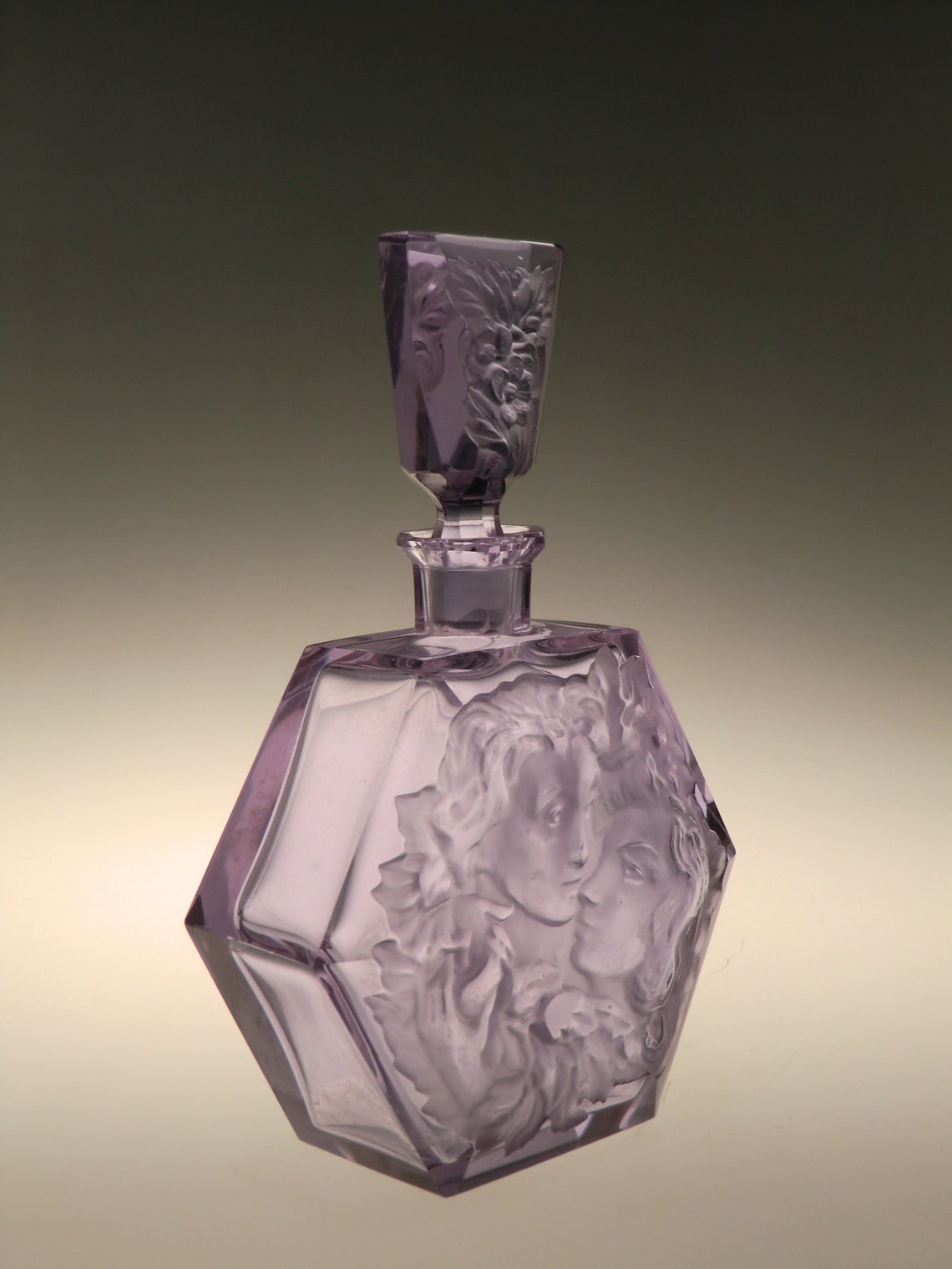 Bohemian Czech Art Deco Alexandrite Glass Perfume Bottle | Etsy