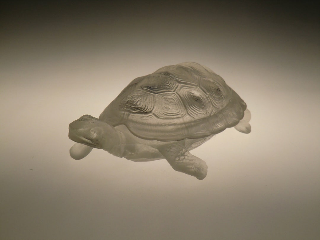 Bohemian Czech Art Deco Ingrid Collection Glass Turtle Jewelry Box Dose ...