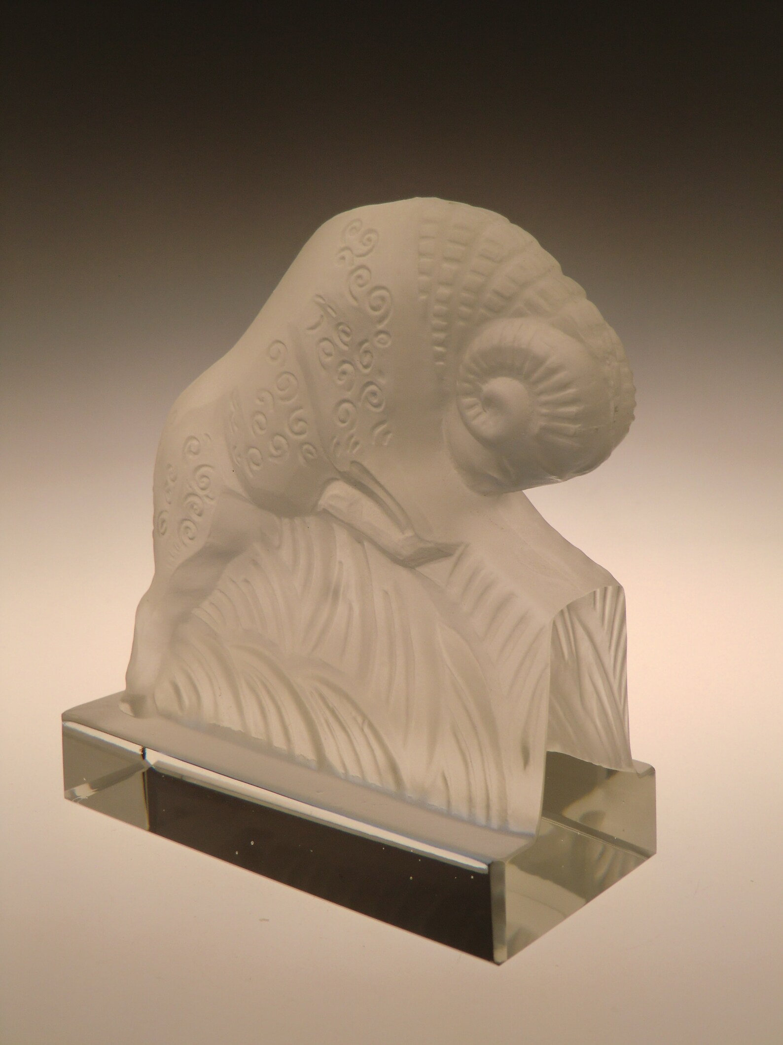 Bohemian Czech Art Deco Ram Glass Figurine Sculpture | Etsy