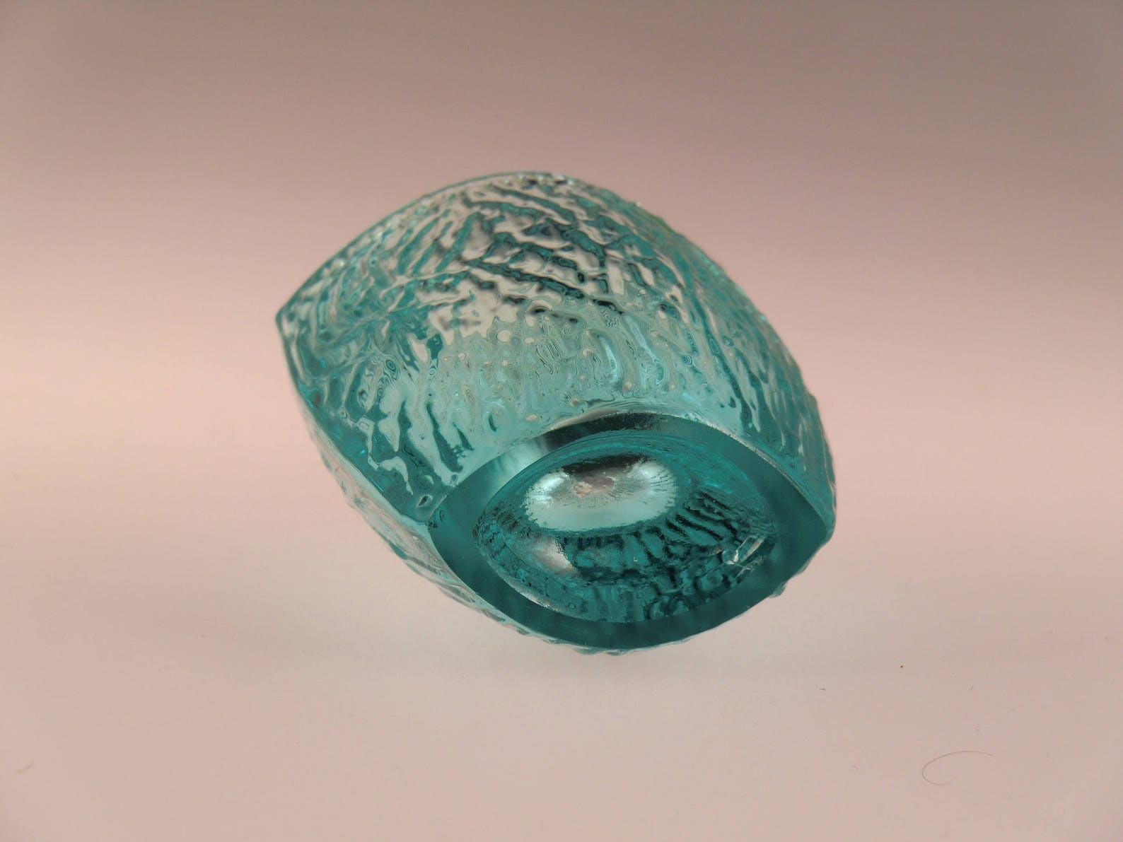 Bohemian Czech Art Glass Beryl Turquoise Pressed Vase by | Etsy