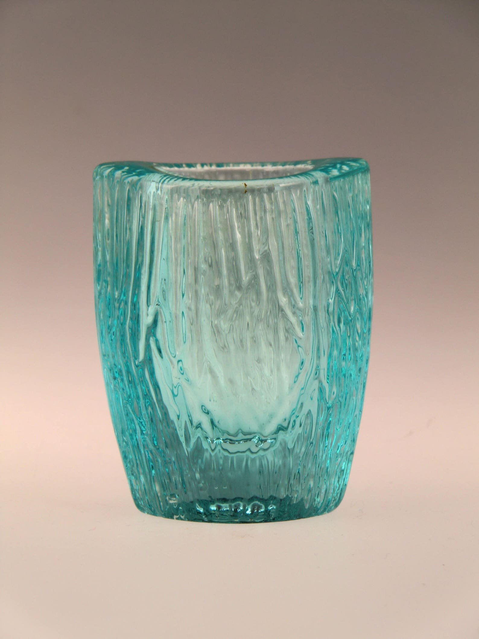 Bohemian Czech Art Glass Beryl Turquoise Pressed Vase by | Etsy