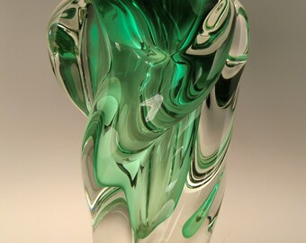 Bohemian Czech Borske Sklo Chribska Art Glass Sommerso Vase Bohemian Czech Borske Sklo Chribska Art Glass Sommerso Vase