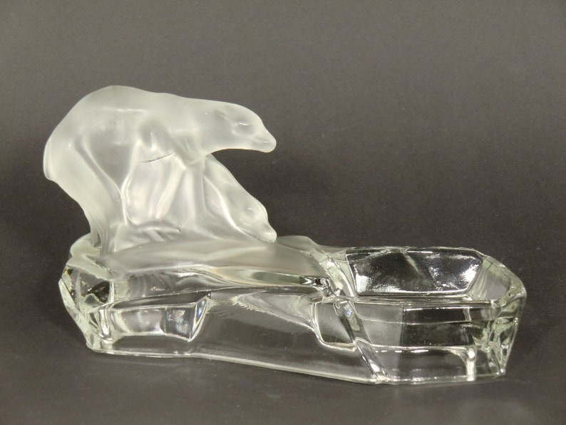 Czech Bohemian Libochovice Art Deco Glass Ashtray With Polar Bears by ...