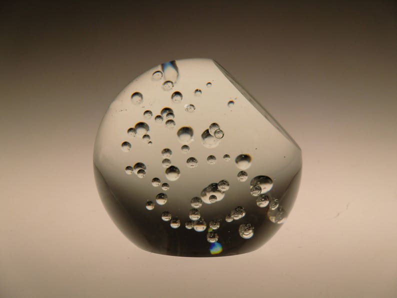 Bohemian Czech Skrdlovice Art Glass Paperweight With Bubbles - Etsy