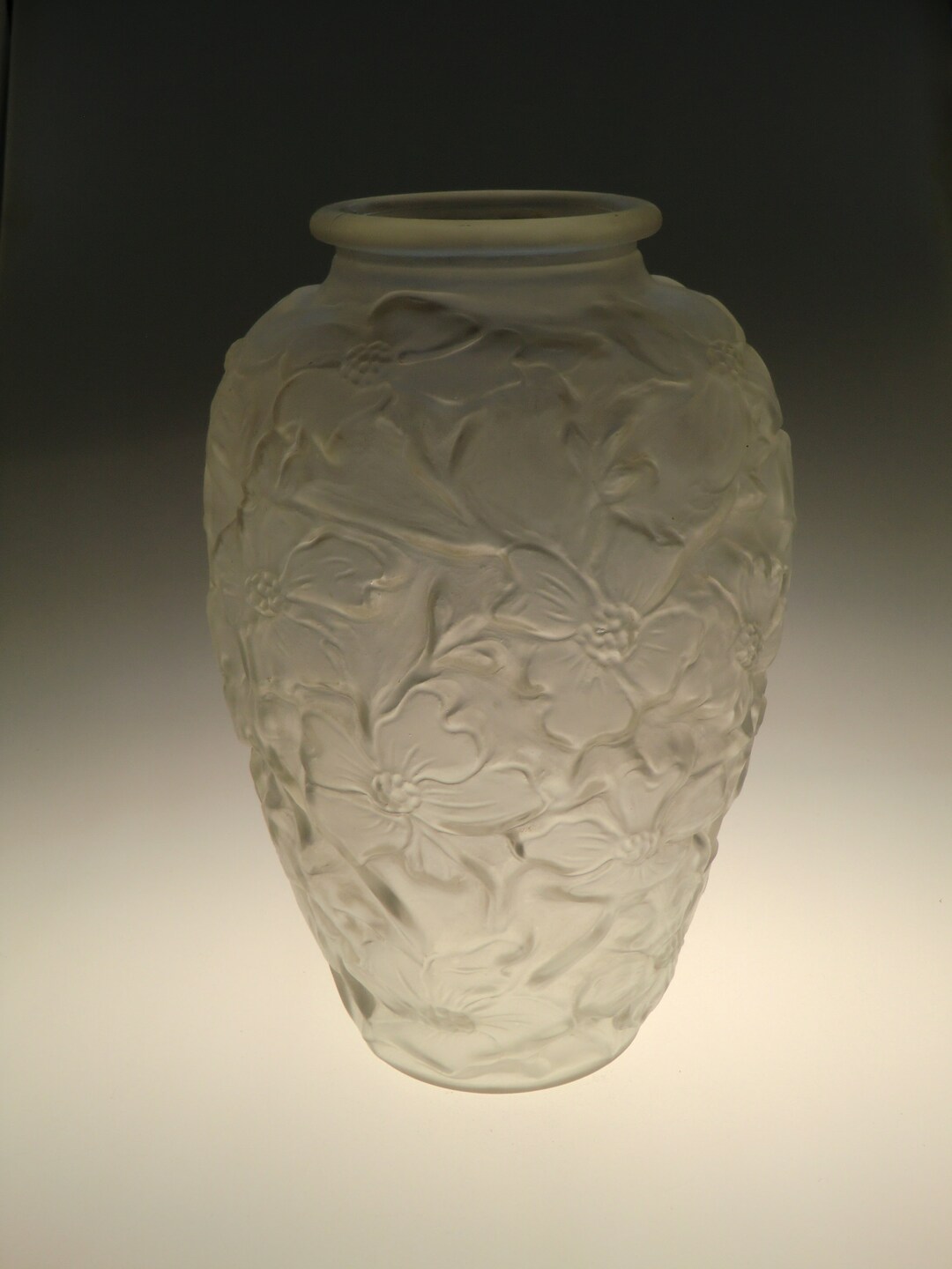 Bohemian Czech Libochovice Art Deco Glass Vase With Flowers - Lalique ...