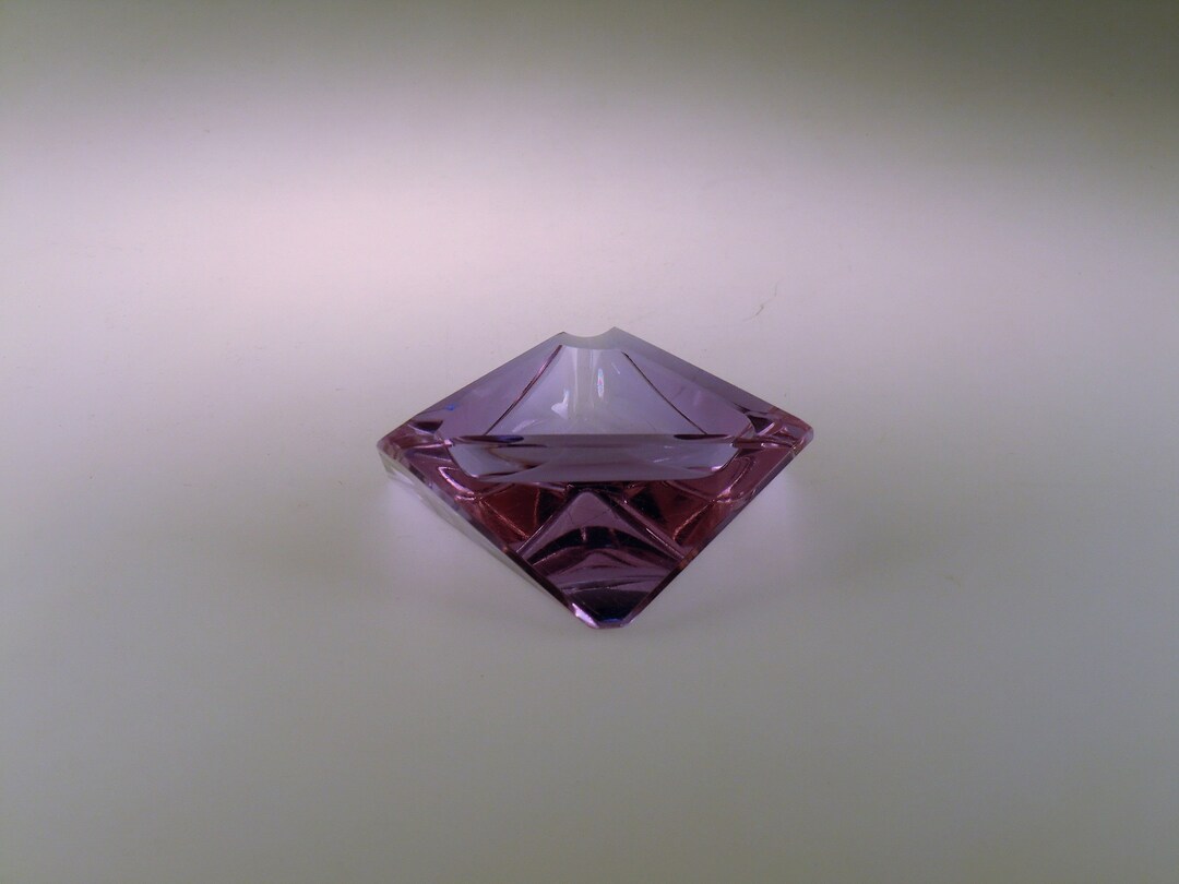 Bohemian Czech Art Deco Cubist Alexandrite Neodymium Glass Ashtray by ...