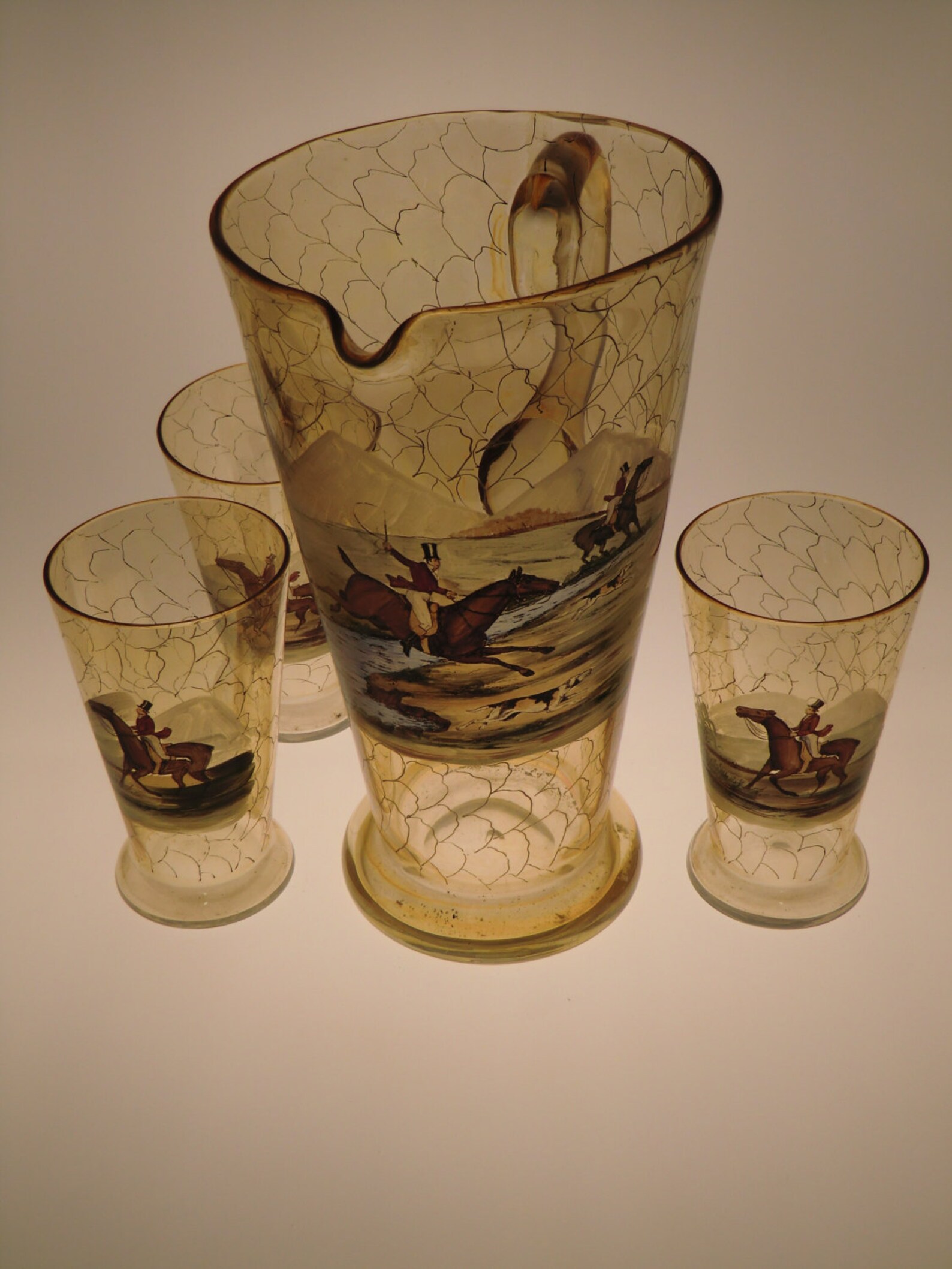 Czech Bohemian Haida Karel Palda Art Deco Glass Jug With 3 Glasses - Etsy