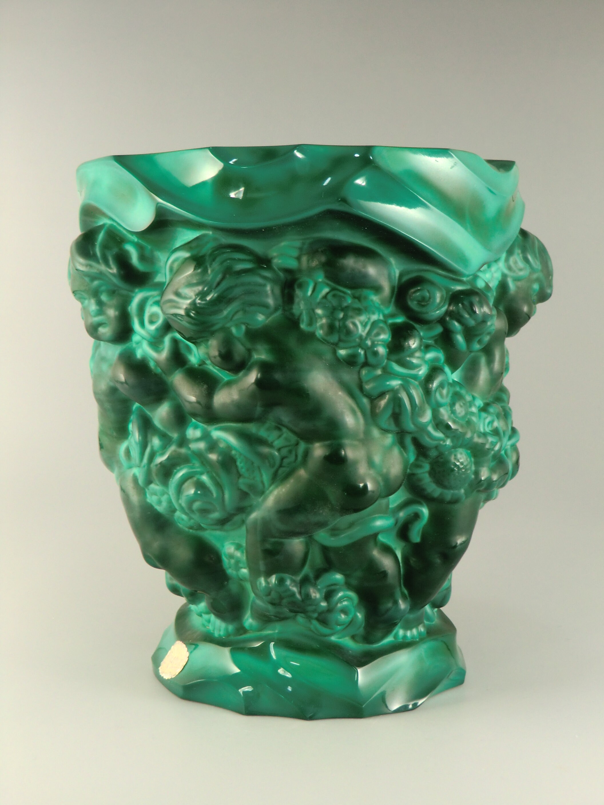 Collectibles Collectible Glass ART DECO Vintage JADE Malachite Vase ...