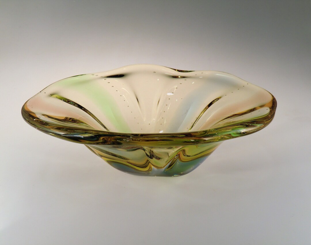Bohemian Czech Mstisov Karlovarske Sklo Moser Art Glass Bowl by Hana ... Bohemian Czech Mstisov Karlovarske Sklo Moser Art Glass Bowl by Hana ...