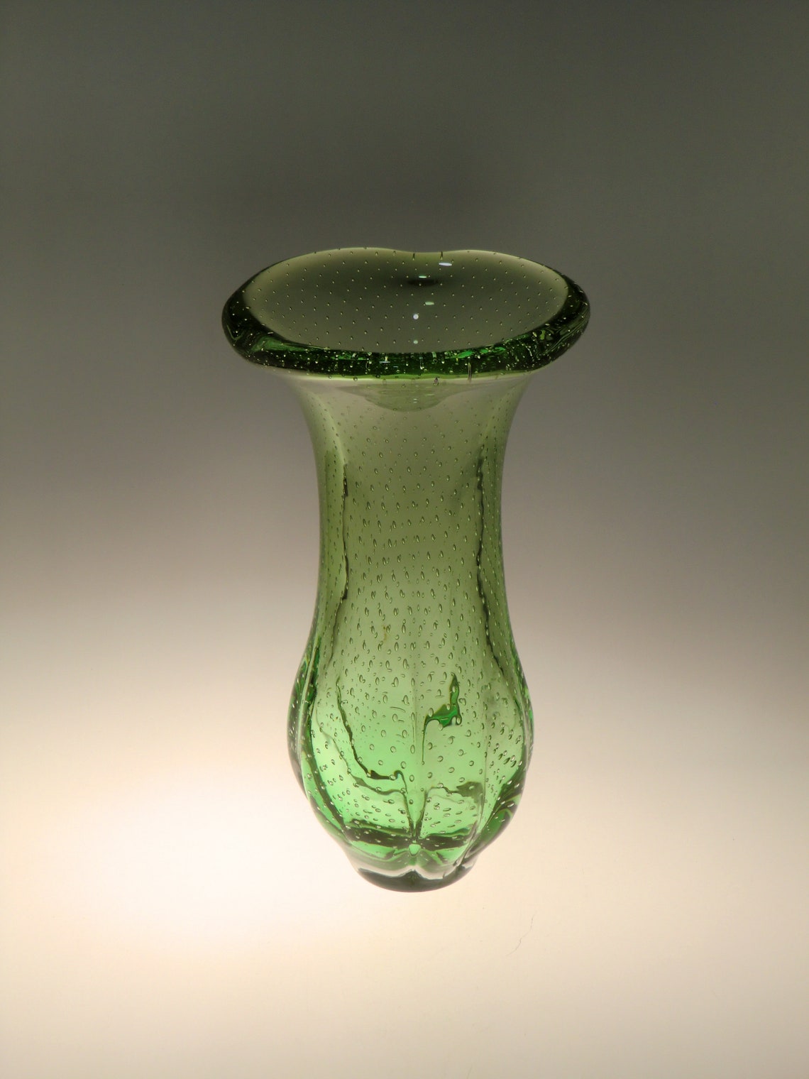 Bohemian Czech Moser Karlovarske Sklo Art Glass Green Vase by | Etsy