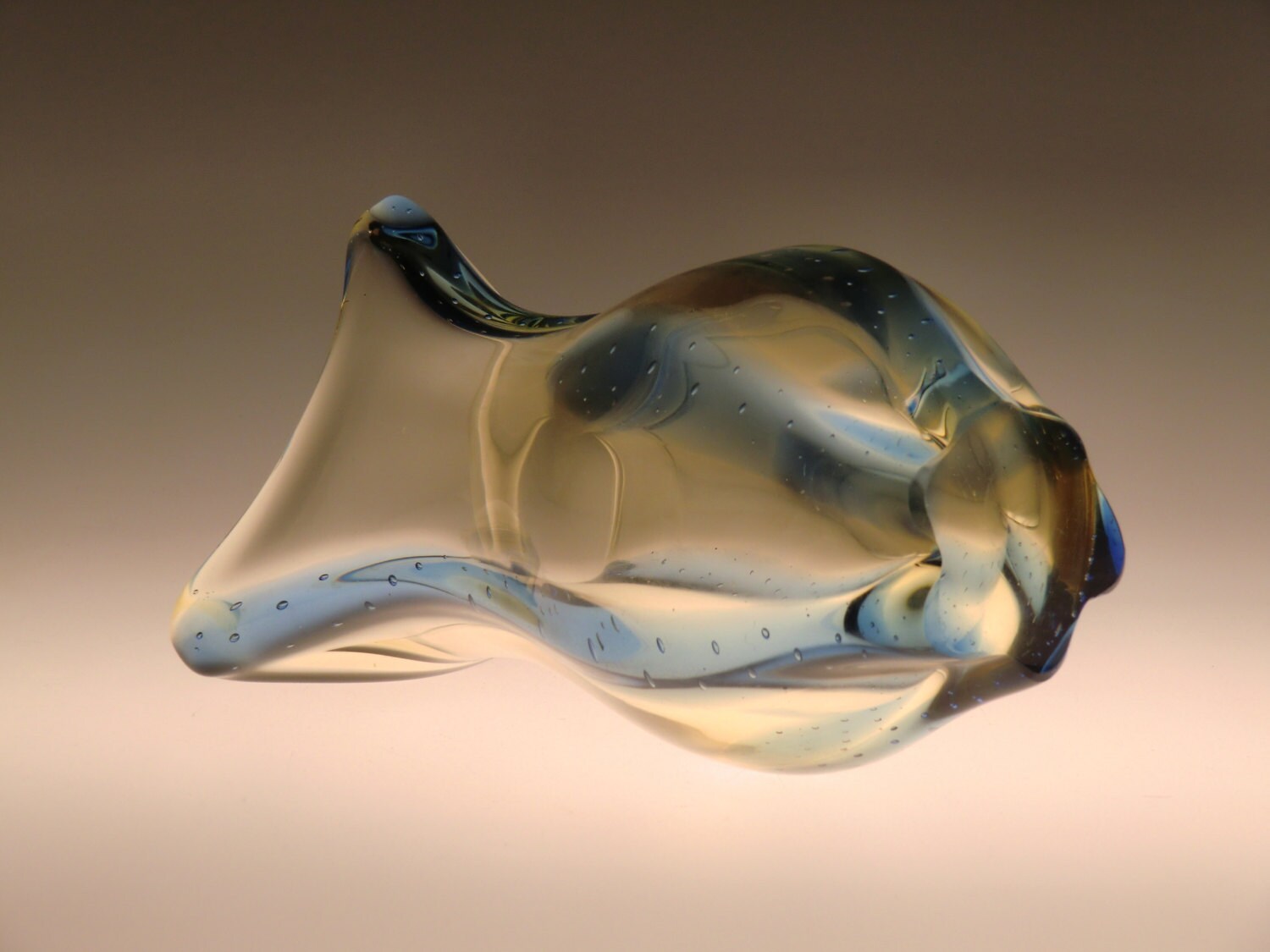 Czech Bohemian Moser Karlovarske Sklo Art Glass Bubbles Vase | Etsy