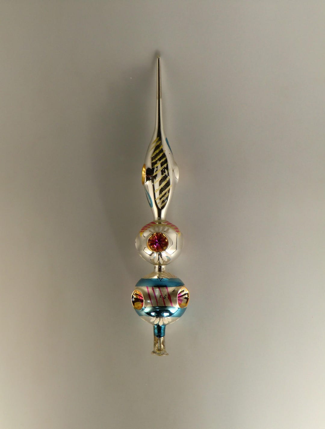 Vintage Bohemian Czech Glass Top Topper Christmas Tree With Reflectors ...