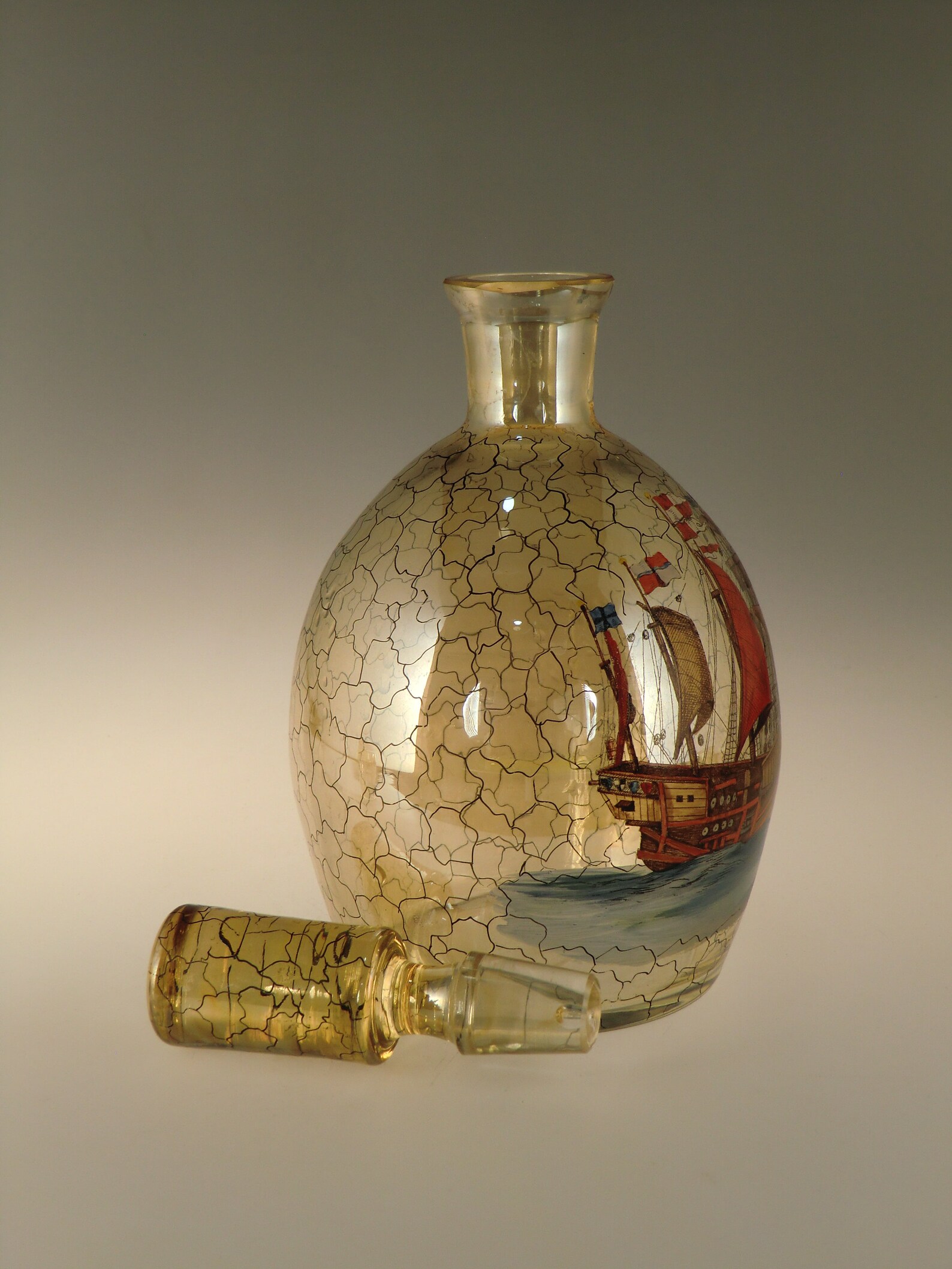 Bohemian Czech Haida Karel Palda Art Nouveau/deco Glass Carafe With Two ...