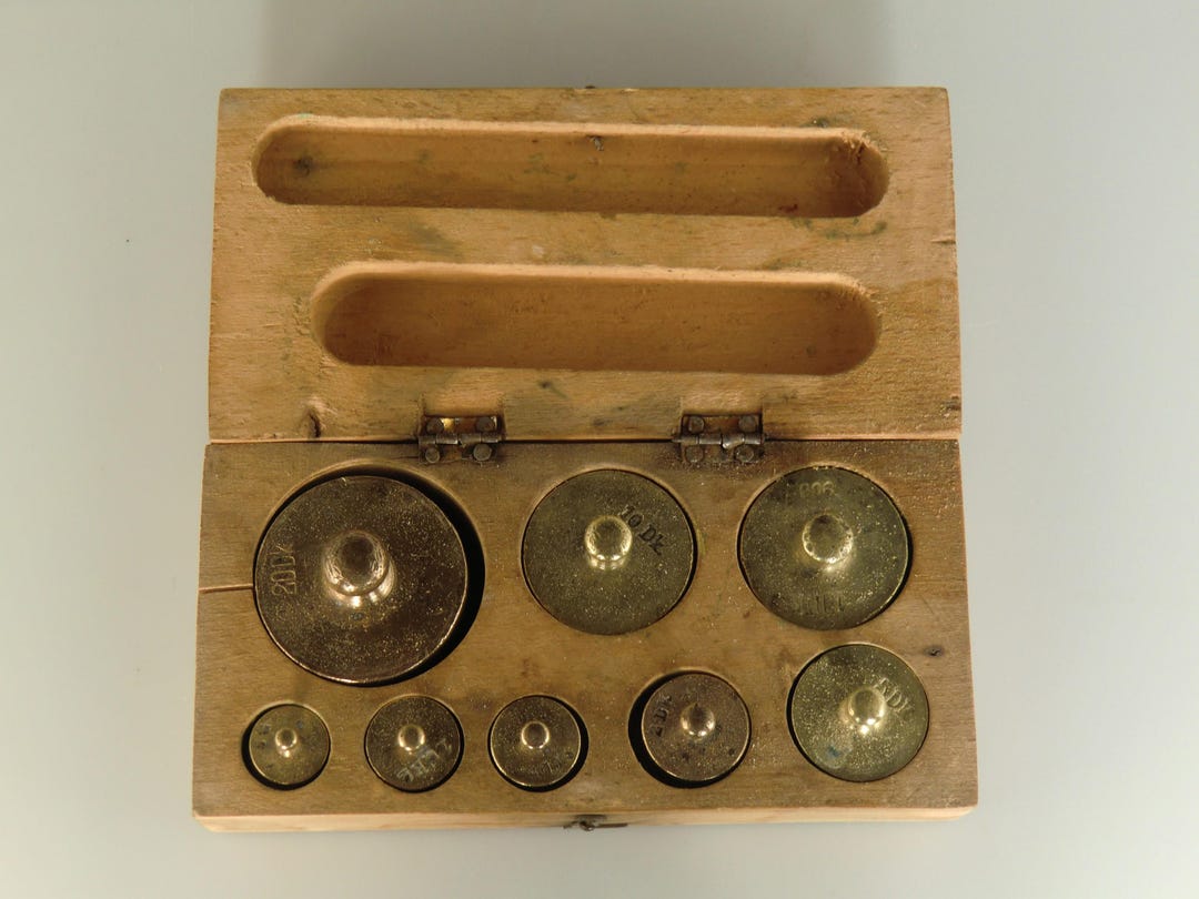 Antique Brass Weights Scale Set in Original Retail Wooden Box - Etsy