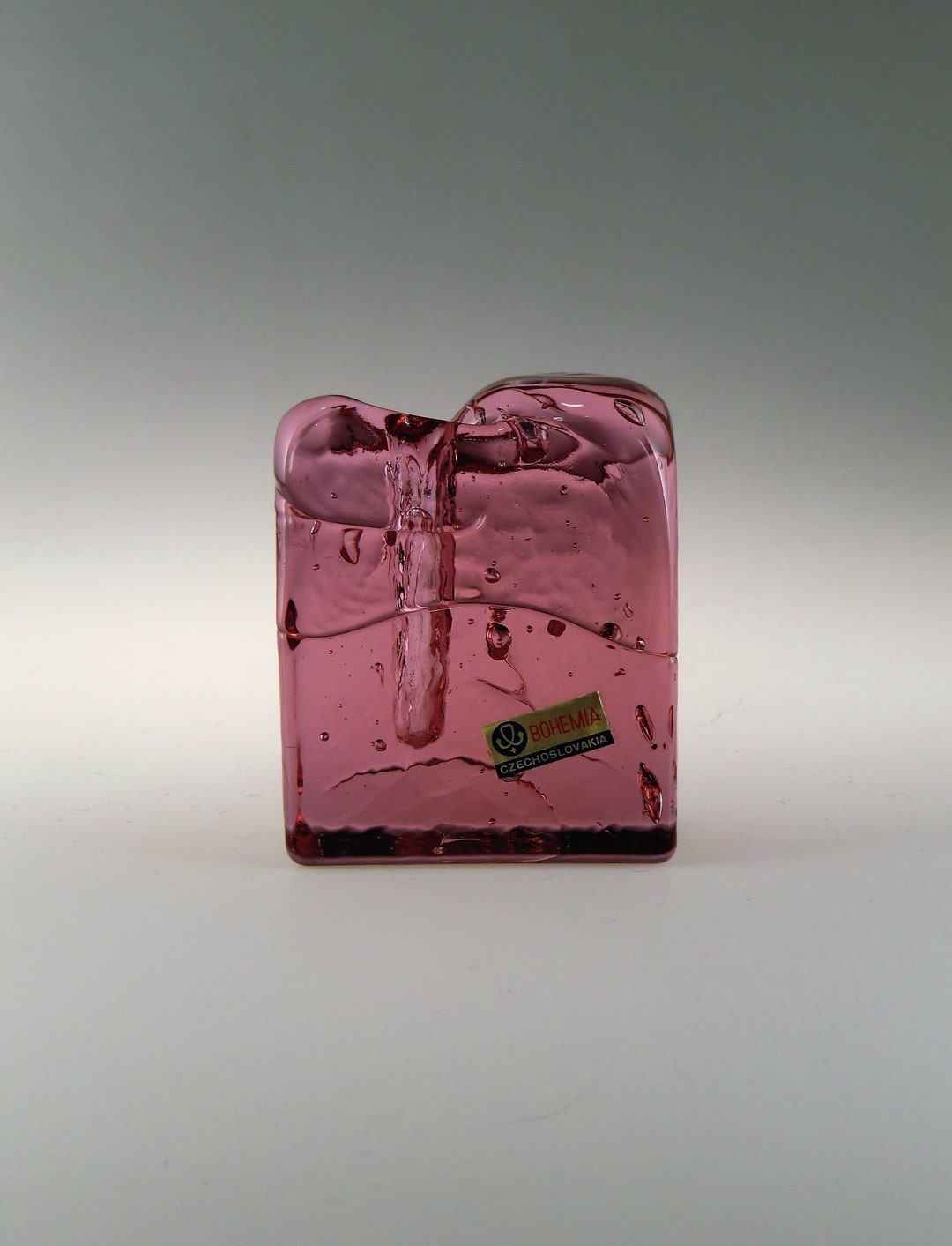 Bohemian Czech Art Glass Cranberry Vase by Vaclav Hanus for Desna - Etsy