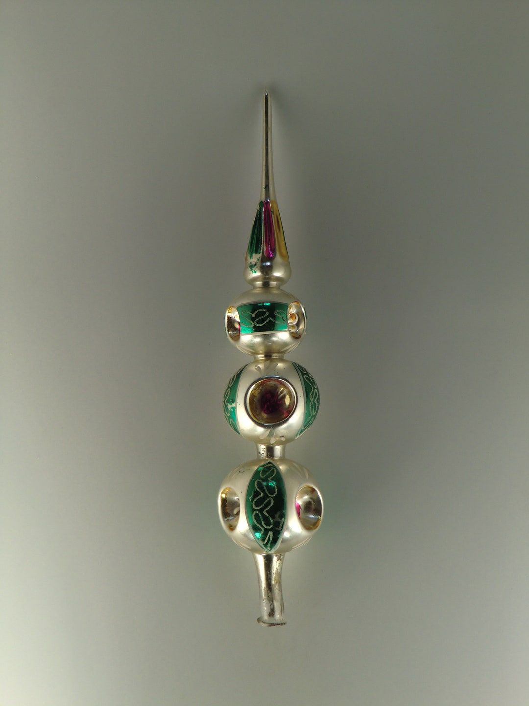 Vintage Bohemian Czech Glass Top Topper Christmas Tree With Reflectors ...