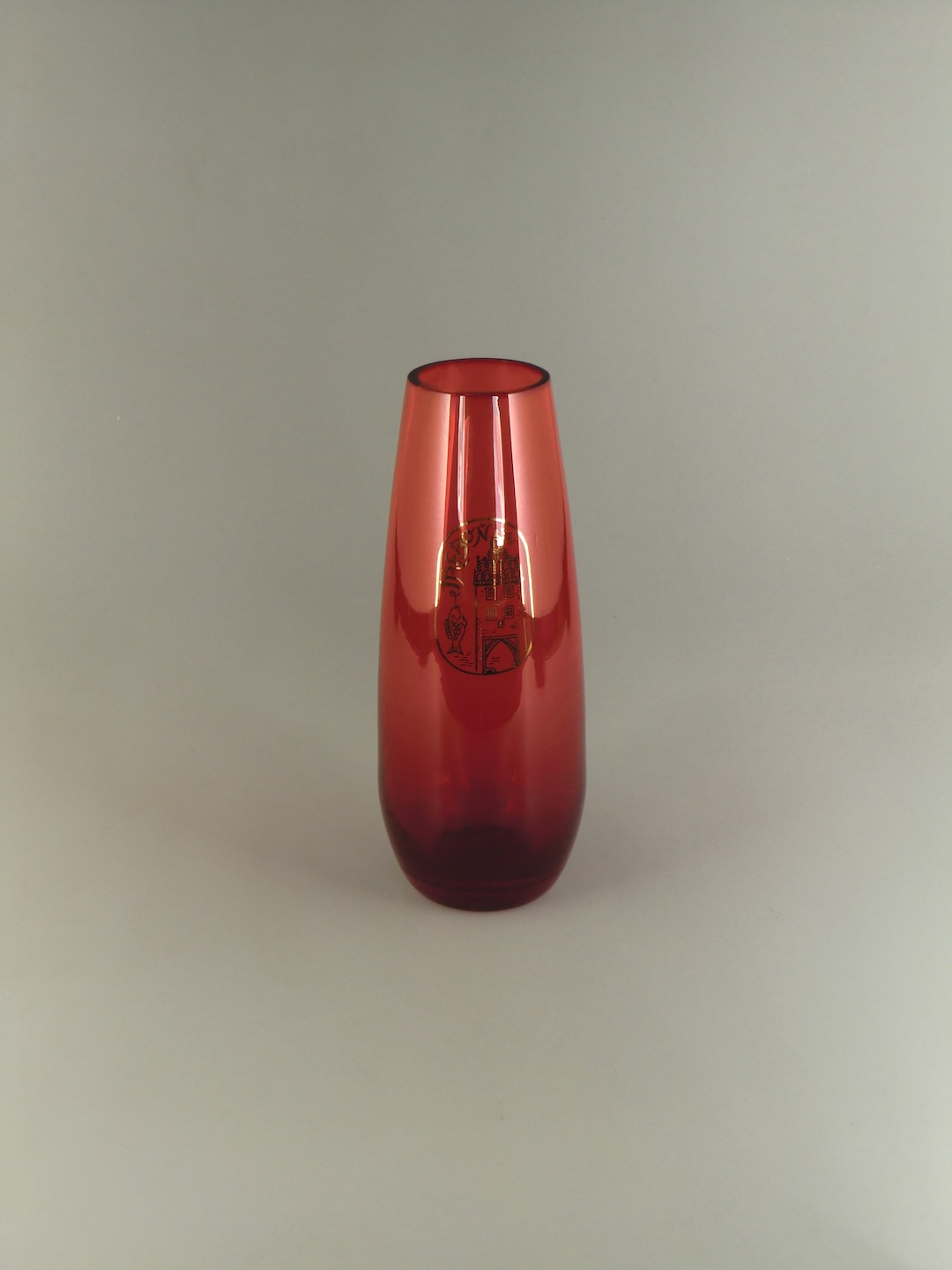 Bohemian Czech Art Glass Ruby Vase by Jan Gabrhel for Chlum U Trebone ...