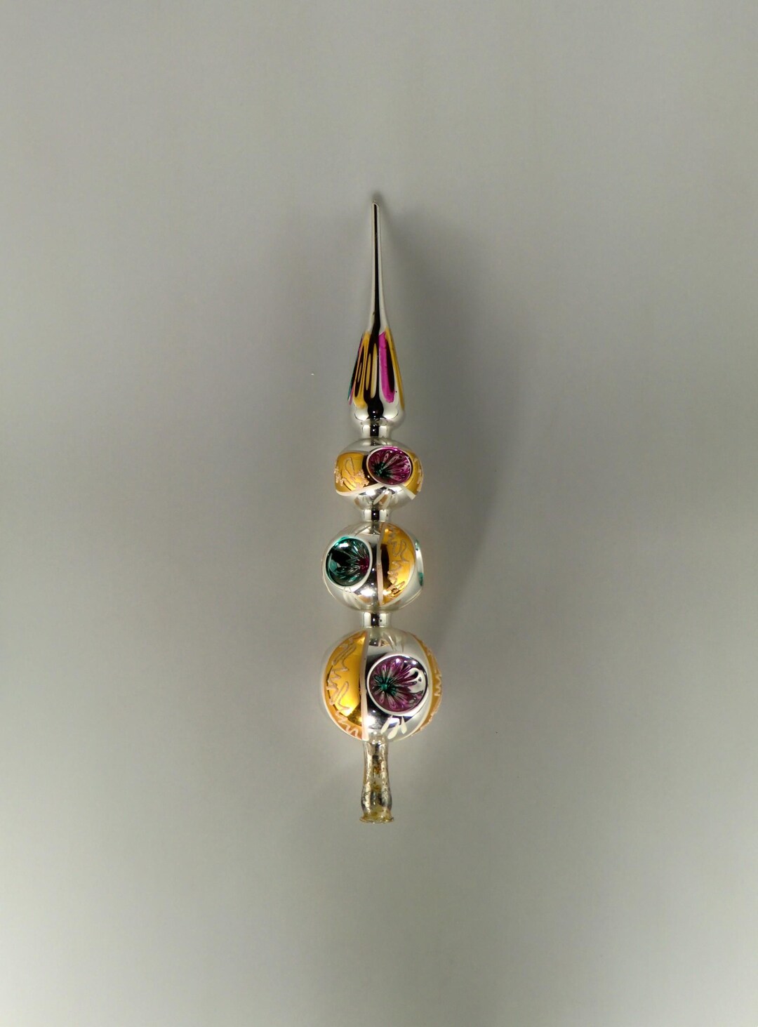 Vintage Bohemian Czech Glass Top Topper Christmas Tree With Reflectors ...