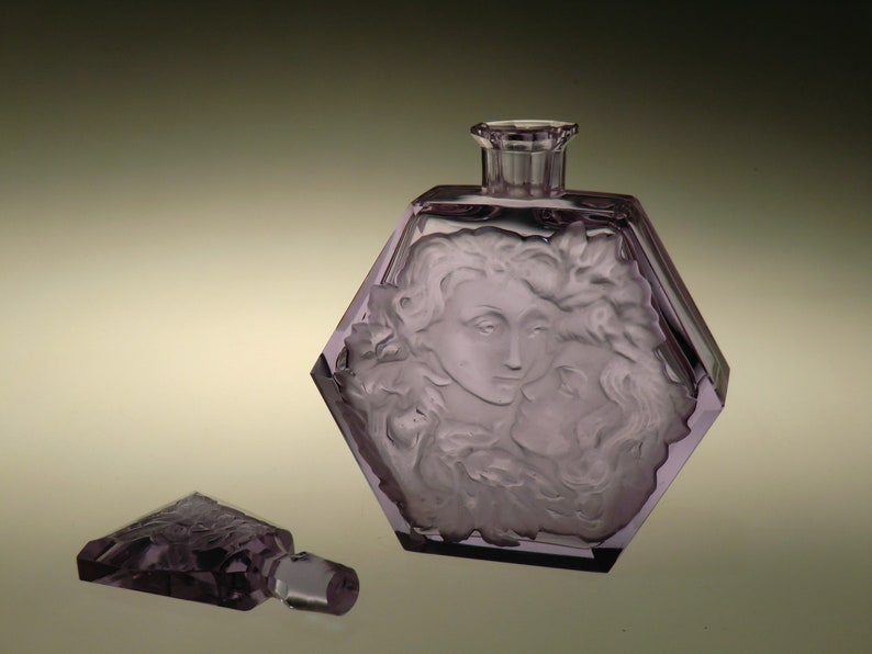 Bohemian Czech Art Deco Alexandrite Glass Perfume Bottle | Etsy