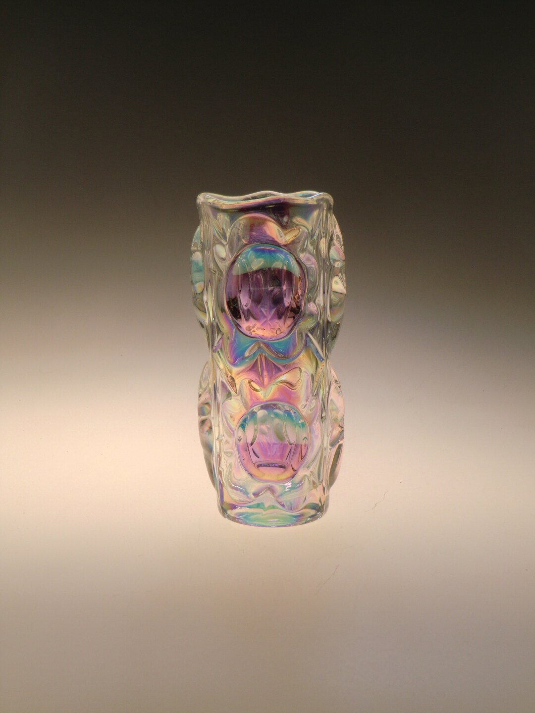 Bohemian Czech Sklo Union Art Glass Iris Iridescent Aurora Vase by ...