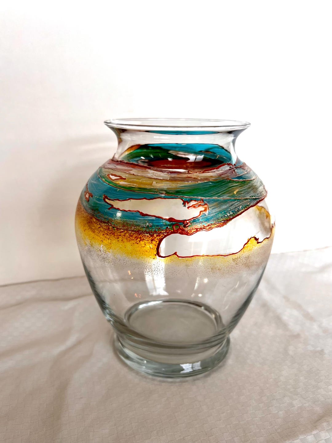 Artini Glasses by Lisa Hand Painted Vase / Tip Jar - 6" Tall - Etsy