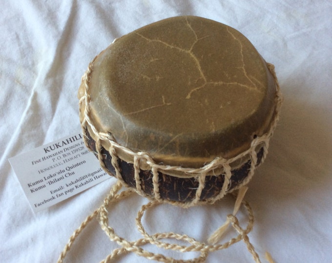 Hawaiian Knee Drum Puniu Kilu Kuliouou Coconut Niu Jut Cowskin - Etsy