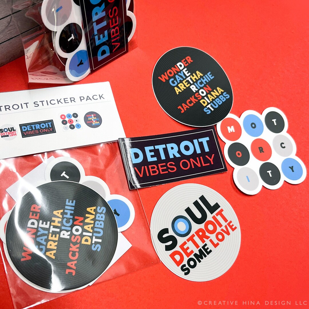 Detroit Soul Music Sticker Pack show Detroit Some Love / Modern / City ...