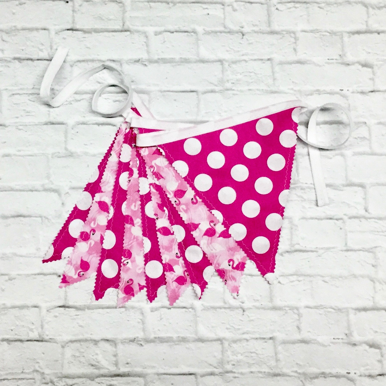 Colorful Flamingo Polka Dot Fabric Banner for Party Baby Shower or ...