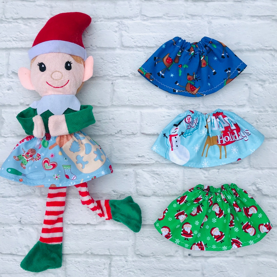 Plush Elf With Outfits - Holiday Elf Set - Christmas Elf Skirt Set ...