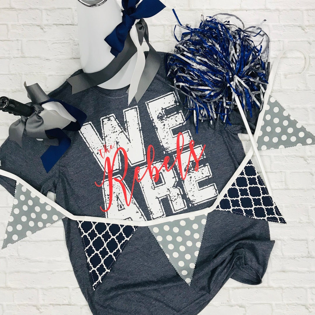Blue and Gray Polka Dot Fabric Banner - School Spirit Classroom Decor ...