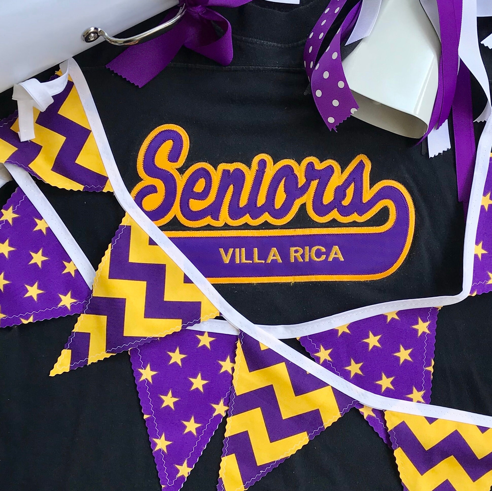 Purple and Gold Fabric Banner School Spirit Classroom Decor | Etsy