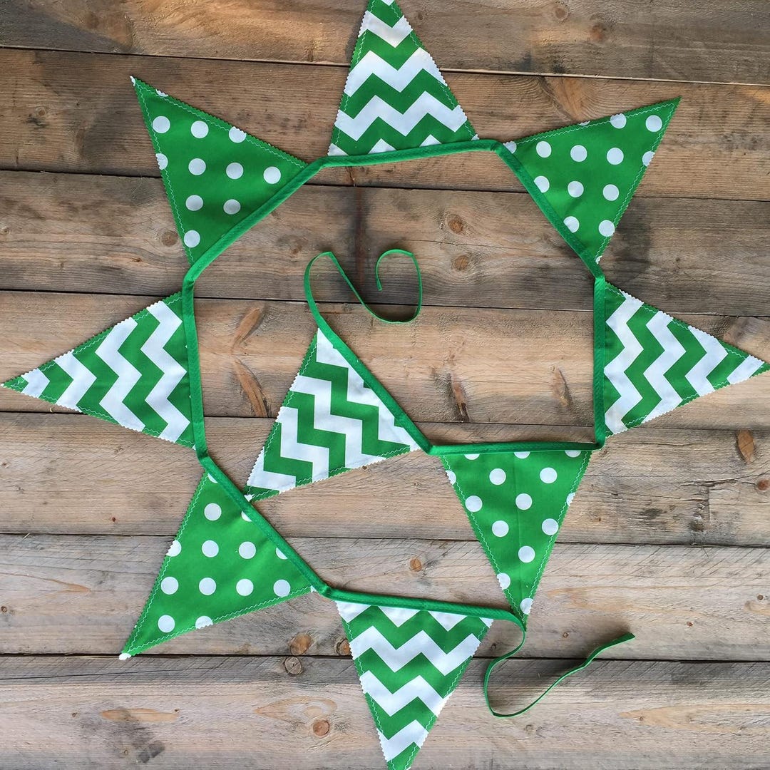 Green Party Decor - Green and White Flag Banner - Tailgate Banner ...