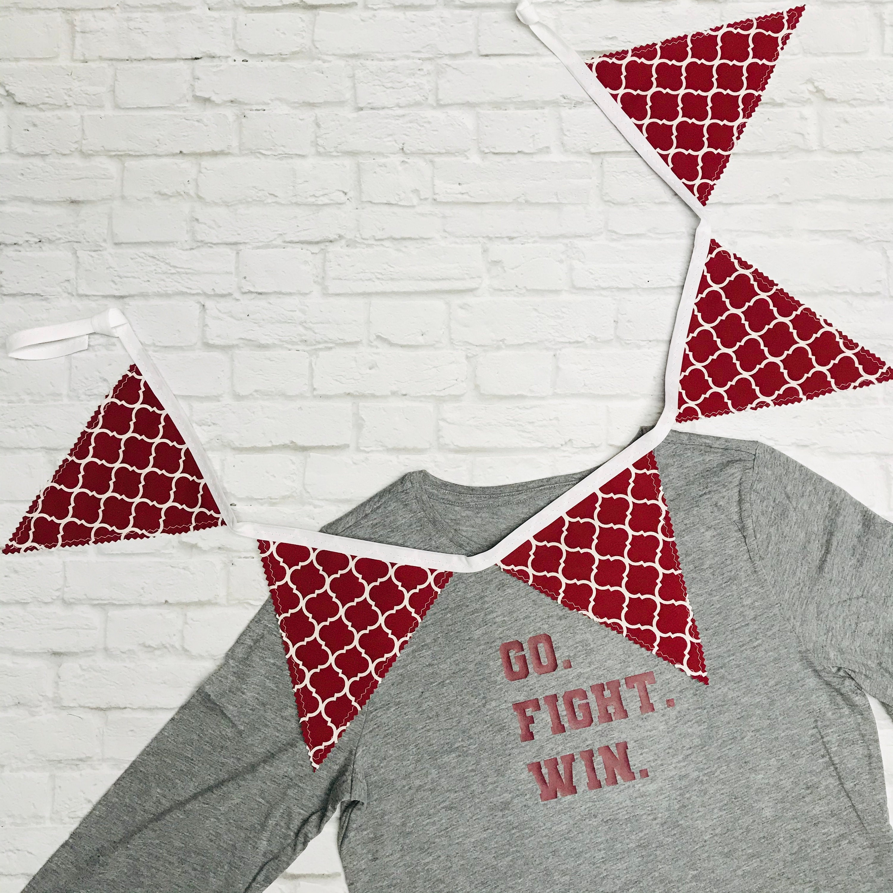 Maroon and White Fabric Banner - School Spirit Classroom Decor ...