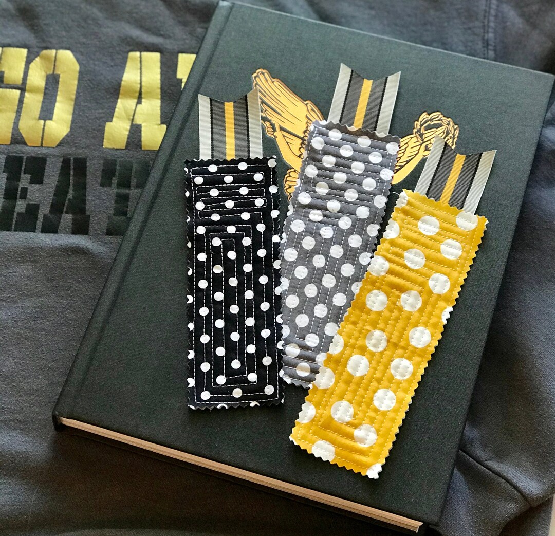 Quilted Polka Dot Bookmarks Set of 3 - Gift for Book Lover - Quilted ...