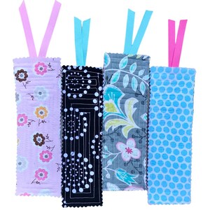 Quilted Floral Polka Dot Bookmarks Set of 4- Handmade Gift for Book ...