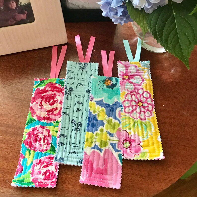 Colorful Quilted Bookmarks Set of 4- Birthday Gift for Book Lover ...