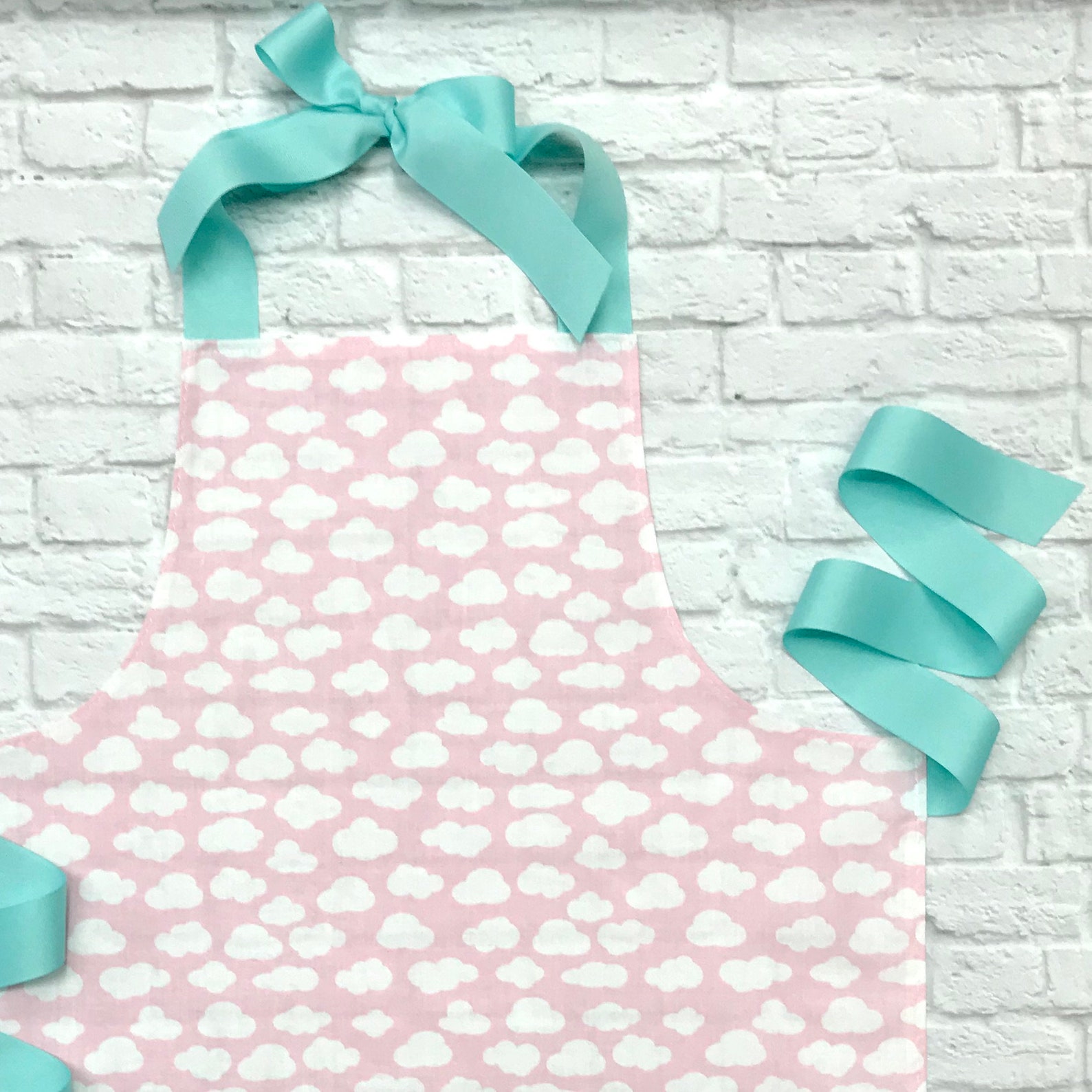 Tween Girl Pink Happy Clouds Apron Gift for Kitchen Art Crafts ...